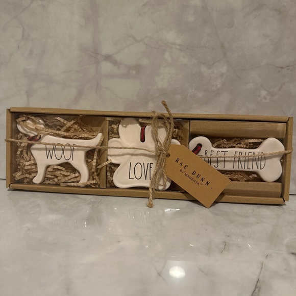 Rae Dunn | Holiday | Rae Dunn Dog Ornament Set Woof Love Best Friend ...
